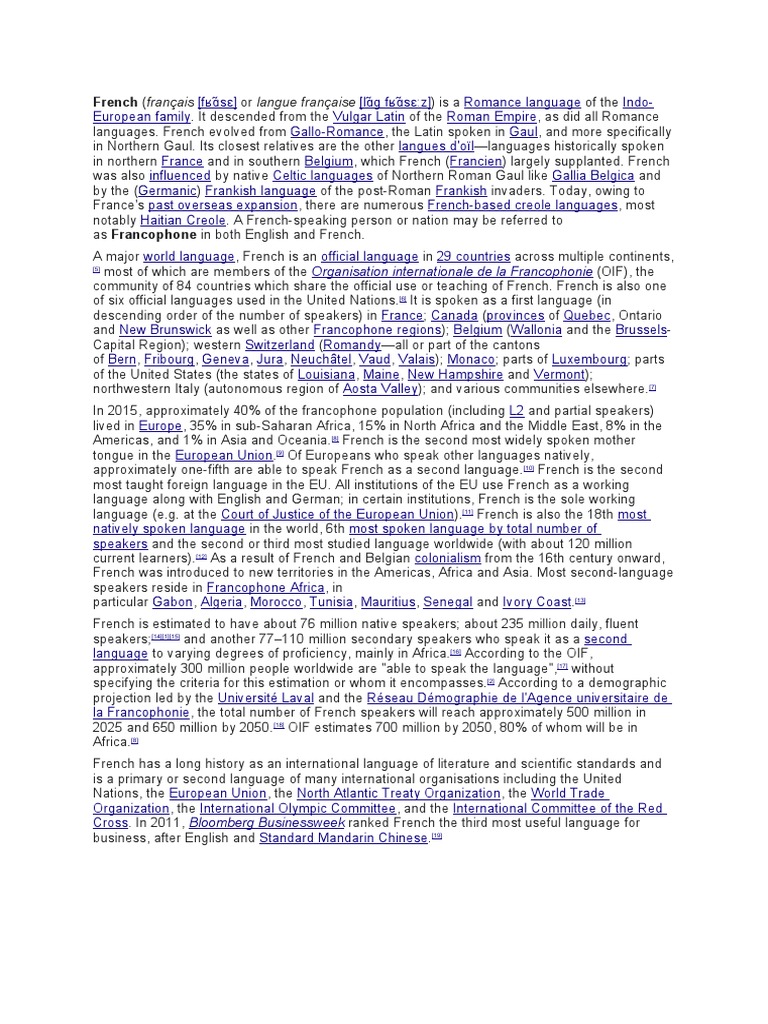 Overview of the French Language | PDF | French Language | Semiotics
