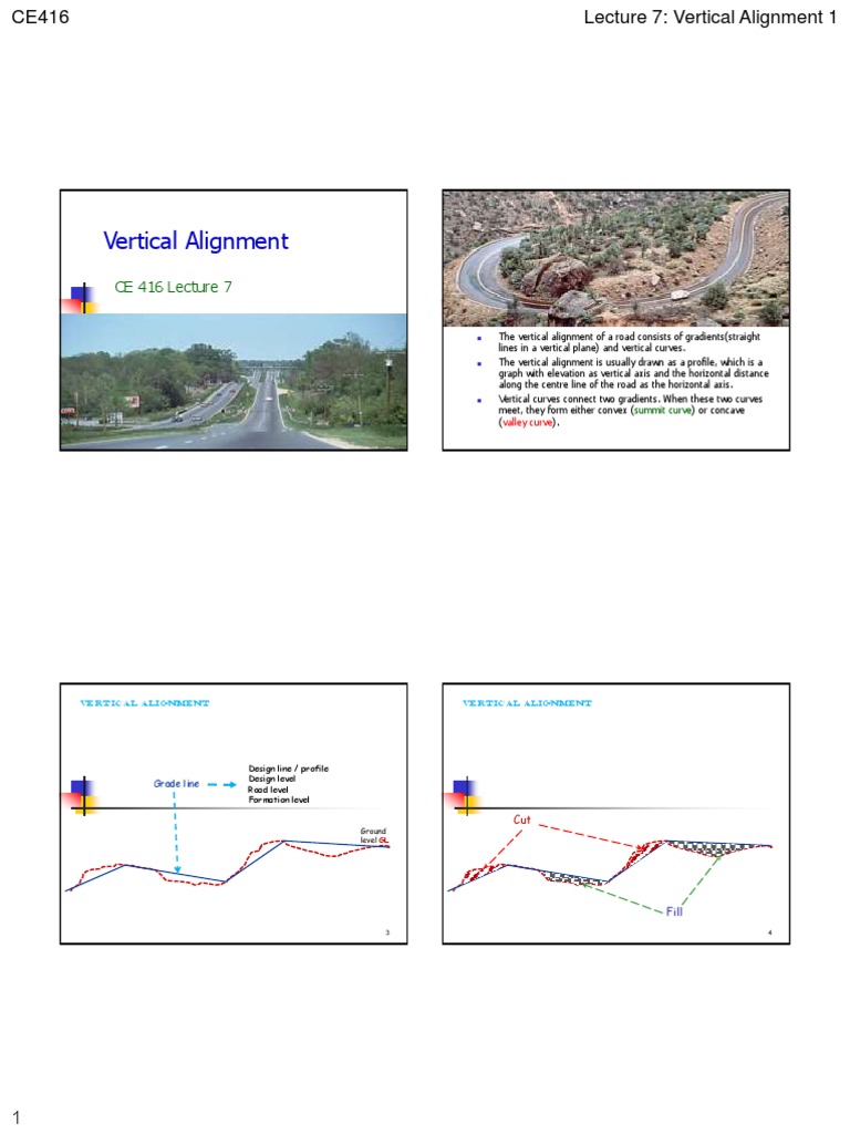 Vertical Alignment: CE 416 Lecture 7 | PDF | Truck | Geometry