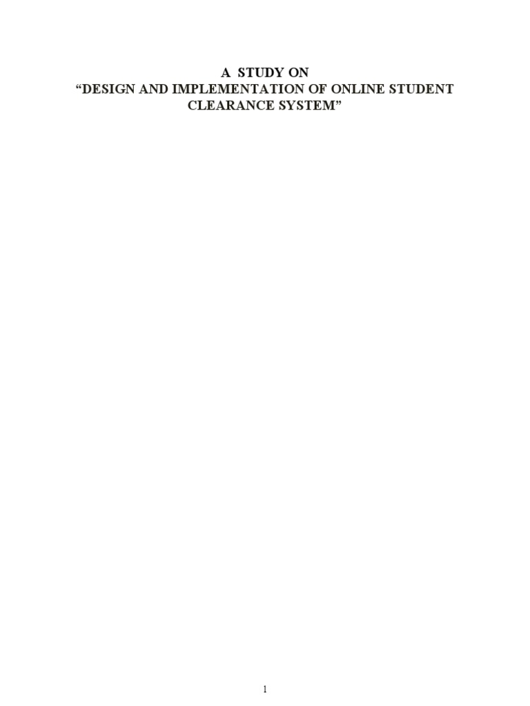 Design and Implementation of Online Student Clearance System | PDF ...