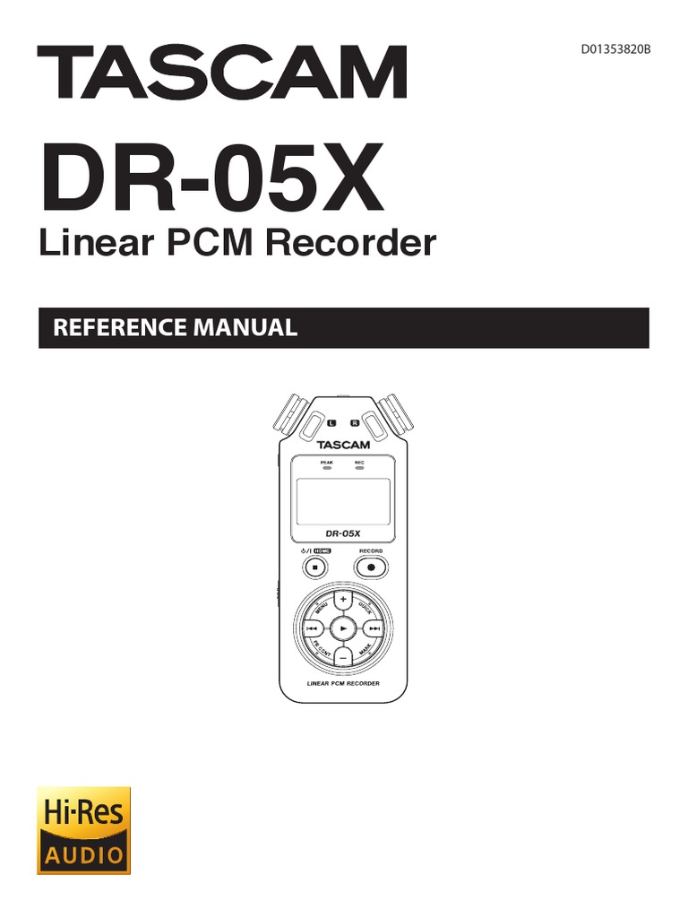 TASCAM DR-05X Manual PDF | PDF | Copyright Infringement | Microphone