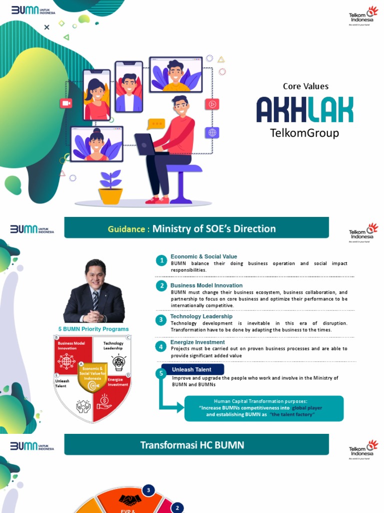 Implementasi Nilai Akhlak BUMN | PDF | Business | Leadership