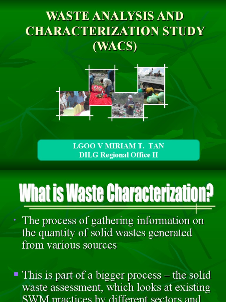 Waste Analysis and Characterization Study (WACS) | PDF | Waste ...
