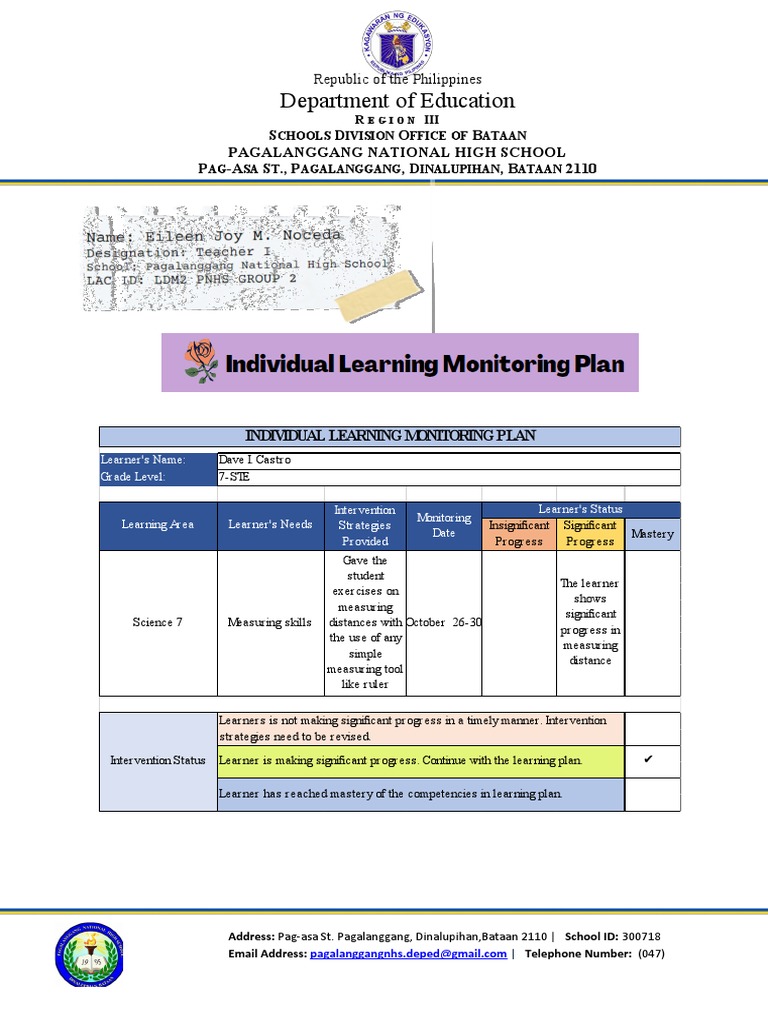 Student Progress Report | PDF | Behaviorism | Behavior Modification