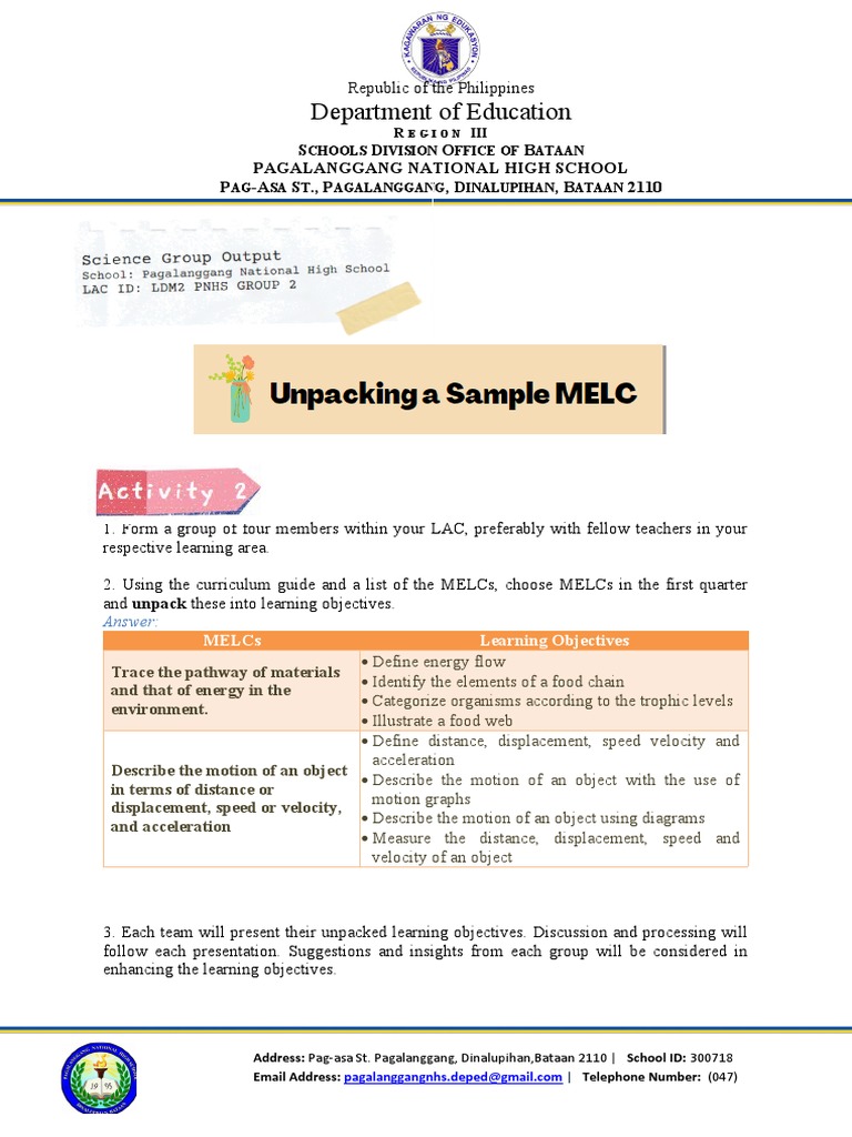 LDM2 - PNHS - Grp2 - Mod2 - Science Group Presentation On Unpacking A ...