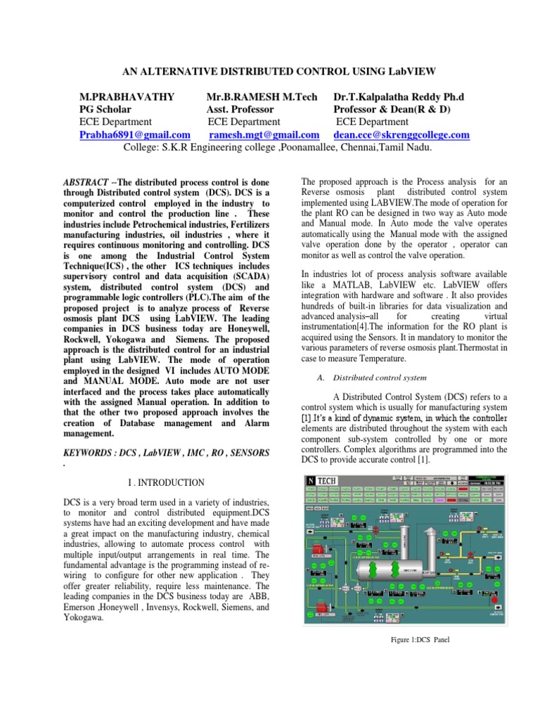 An Alternative Distributed Control Using | PDF | Systems Science | Systems Engineering