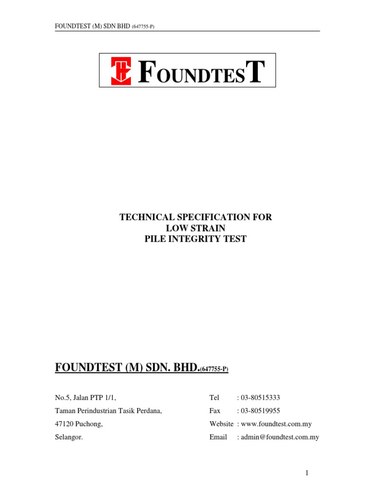 Pile Integrity Test | PDF | Deep Foundation | Accelerometer