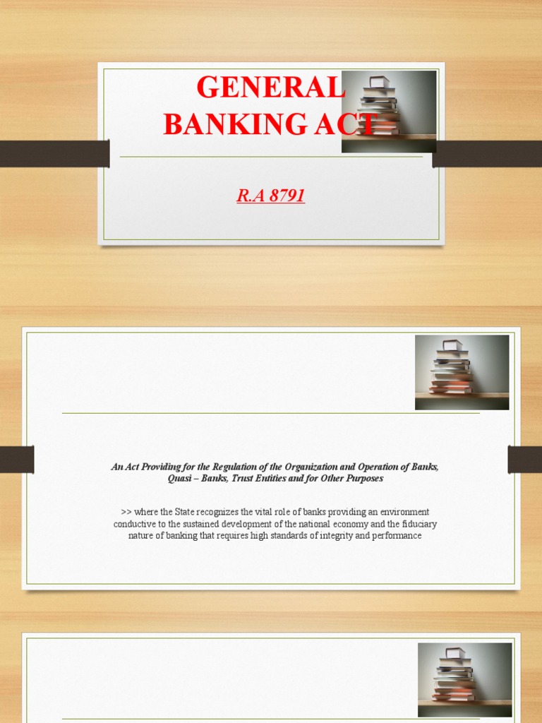General Banking Act RA 8791 | PDF | Deposit Account | Banks