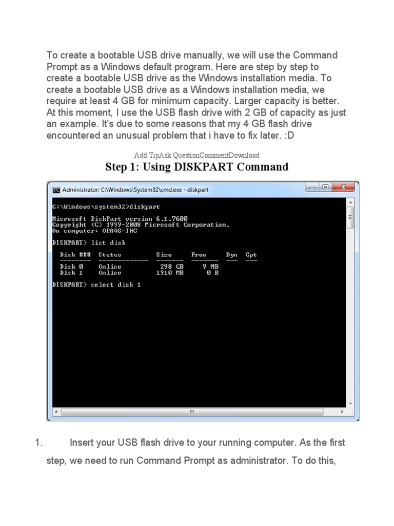 Step 1: Using Diskpart Command: Add Tipask Questioncommentdownload ...