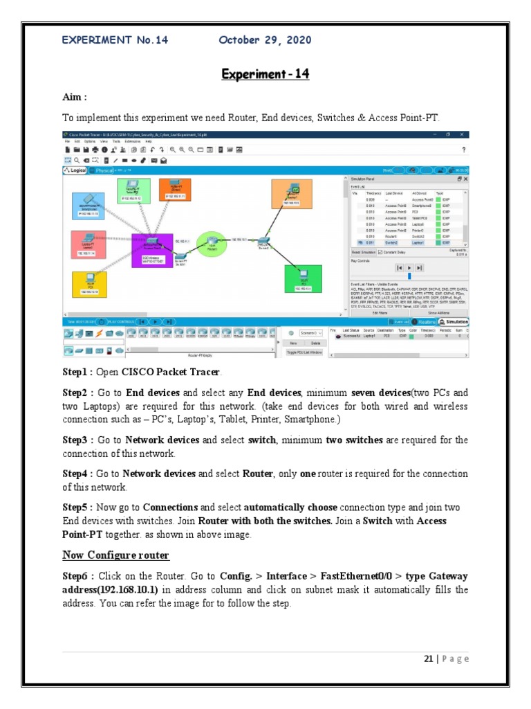 Experiment No.14 | PDF | Ip Address | Router (Computing)