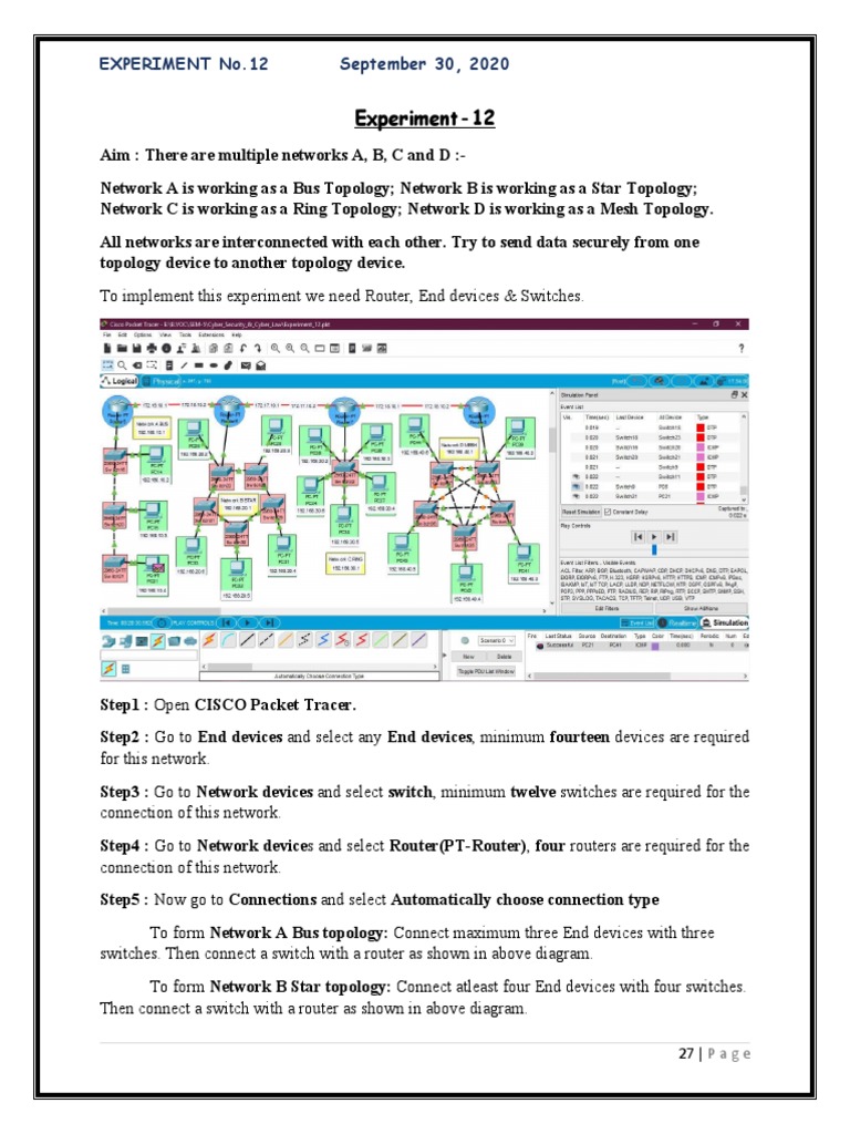 Bus Topology In Cisco Packet Tracer