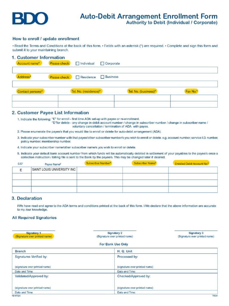 ADA Form | PDF