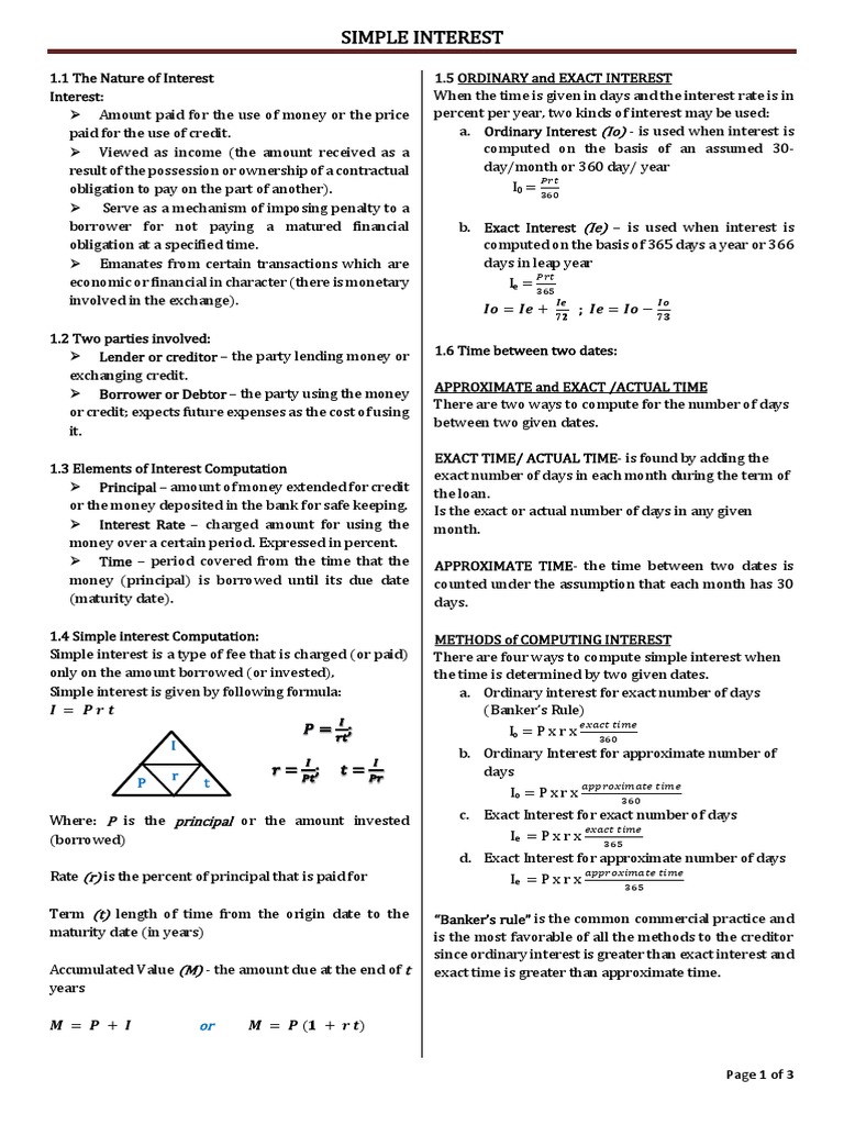 Simple Interest PDF | PDF | Interest | Bonds (Finance)