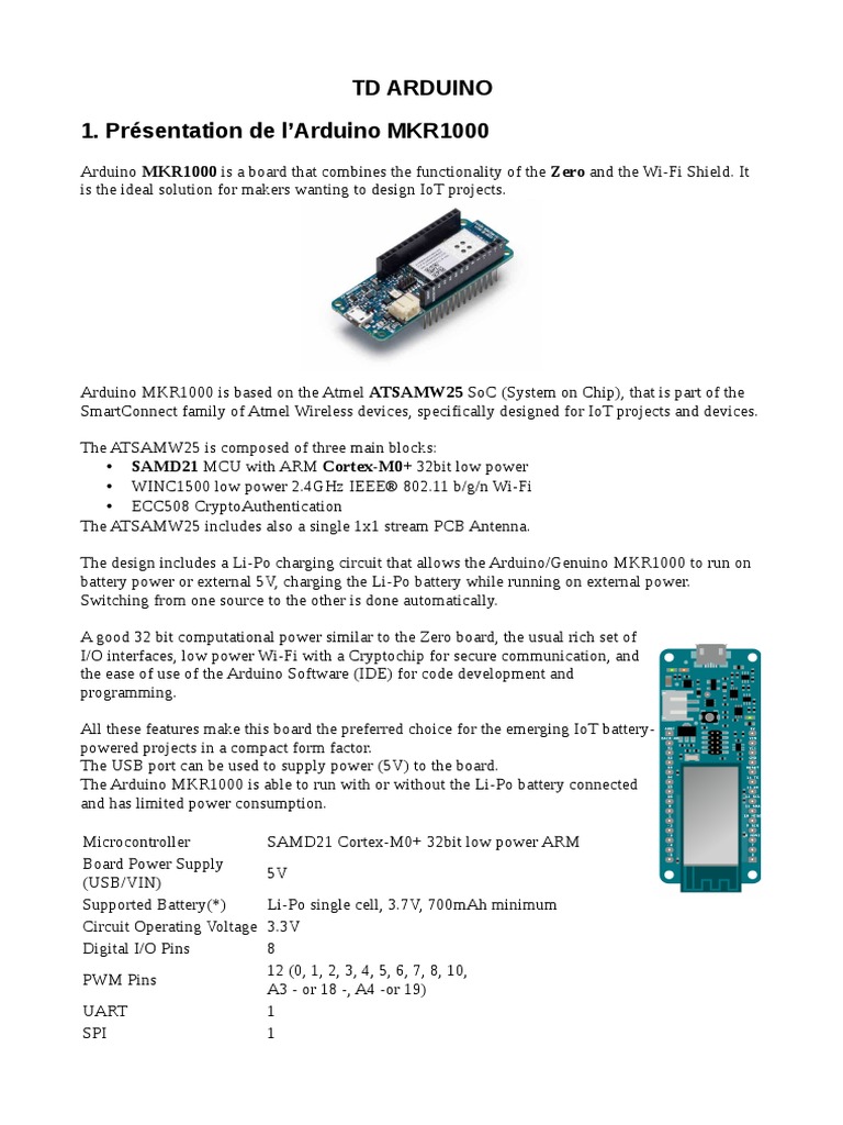 TD Arduino PDF | PDF | Computer Architecture | Computing