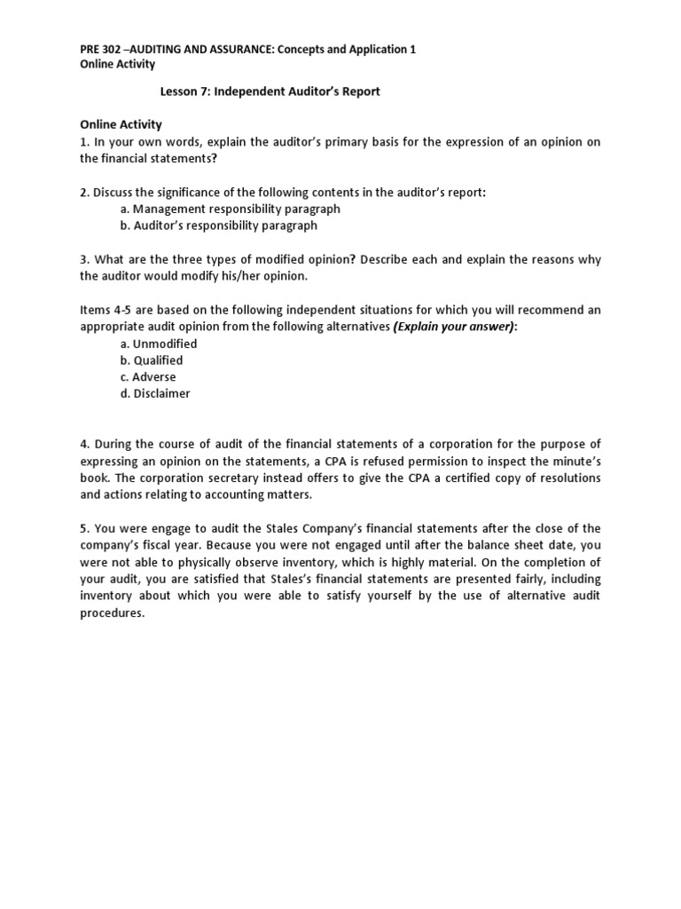 Independent Auditor's Report | PDF