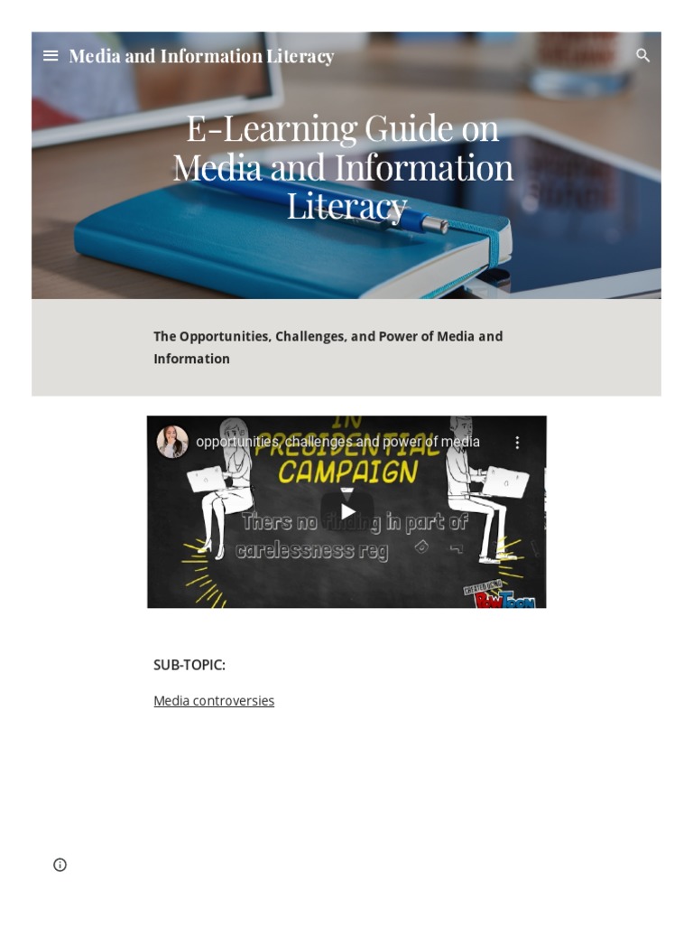 E-Learning Guide On Media and Information Literacy | PDF | Audience ...