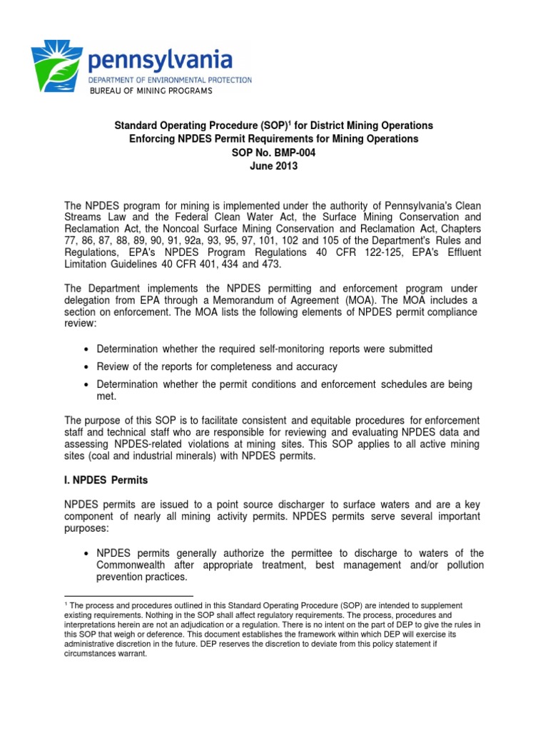 NPDES Permit Enforcement for Mining | PDF | Clean Water Act ...