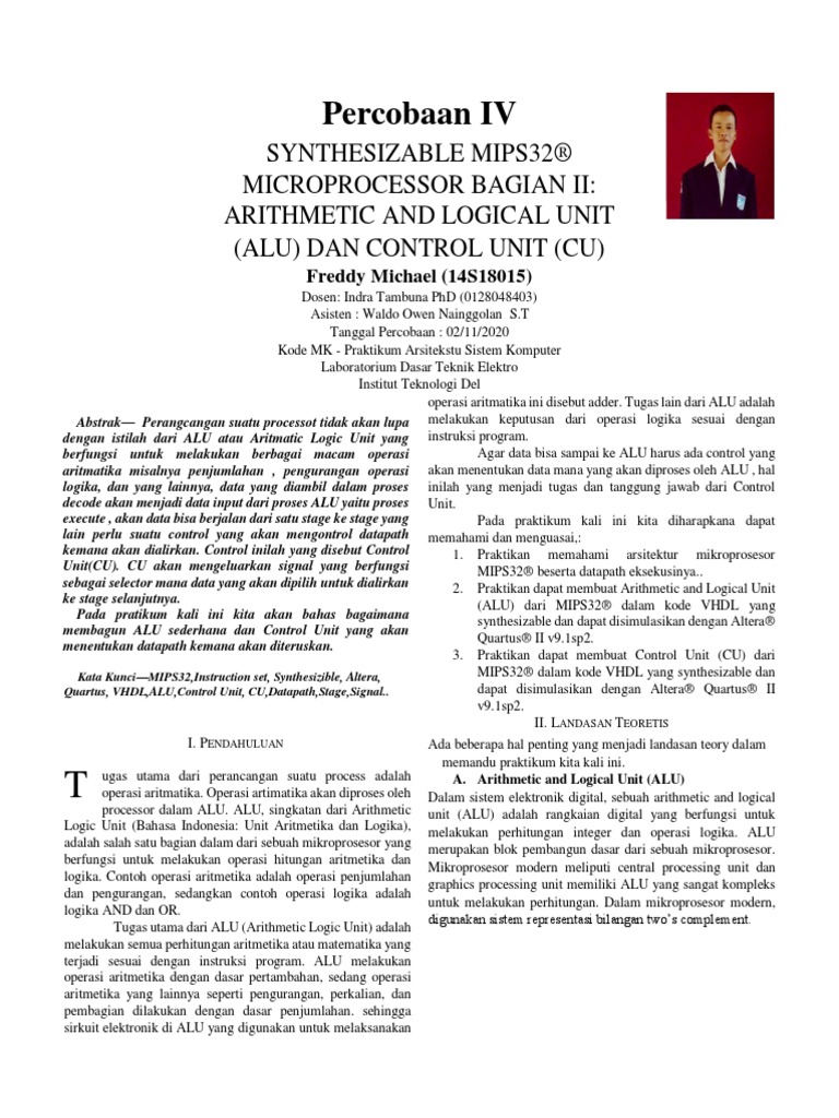 PERCOBAAN IV SYNTHESIZABLE MIPS32® MICROPROCESSOR BAGIAN II: ARITHMETIC ... PERCOBAAN IV SYNTHESIZABLE MIPS32® MICROPROCESSOR BAGIAN II: ARITHMETIC ...