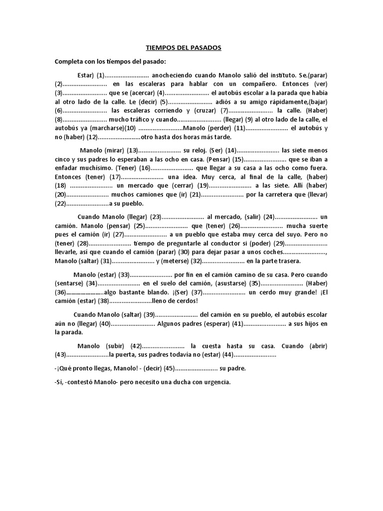 Tiempos del Pasado en Español | PDF | Violencia