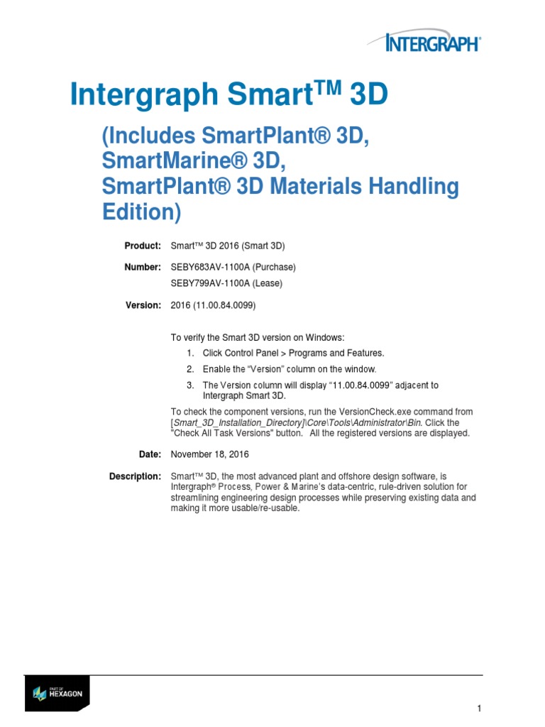 Intergraph Smart 3D: (Includes Smartplant® 3D, Smartmarine® 3D, Smartplant® 3D Materials ...