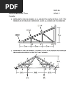 DETERMINACY (Sample Problems) | PDF | Truss | Equations