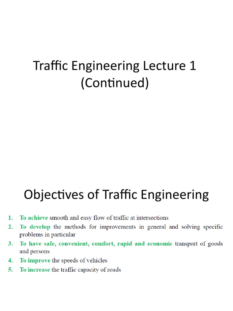 Traffic Engineering Lecture 1 | PDF