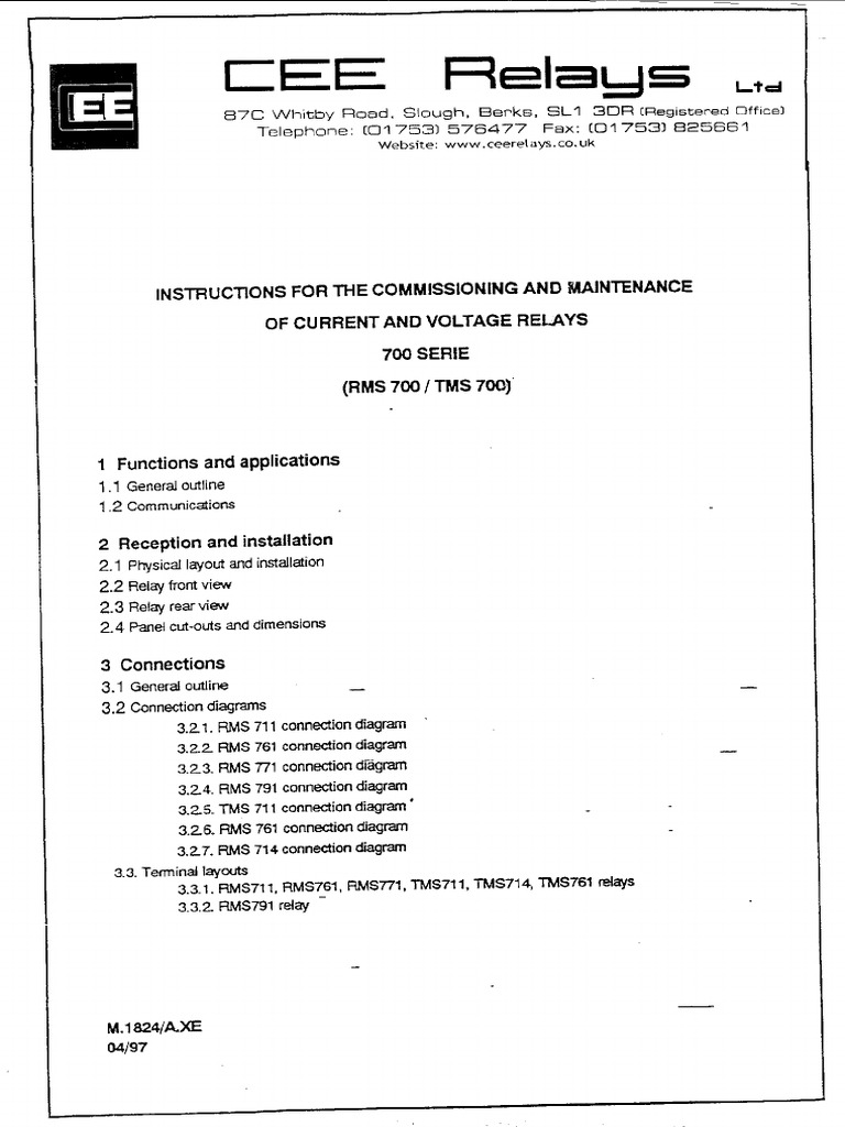 CEE Relay CI - 700 Series PDF | PDF
