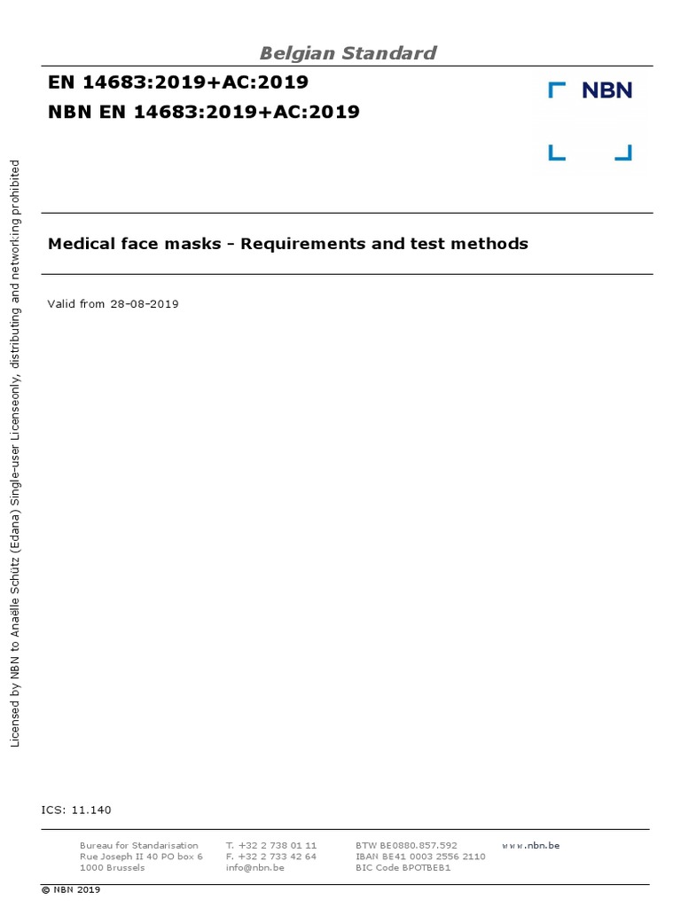 EN 14683:2019+AC:2019 NBN EN 14683:2019+AC:2019: Belgian Standard | PDF ...
