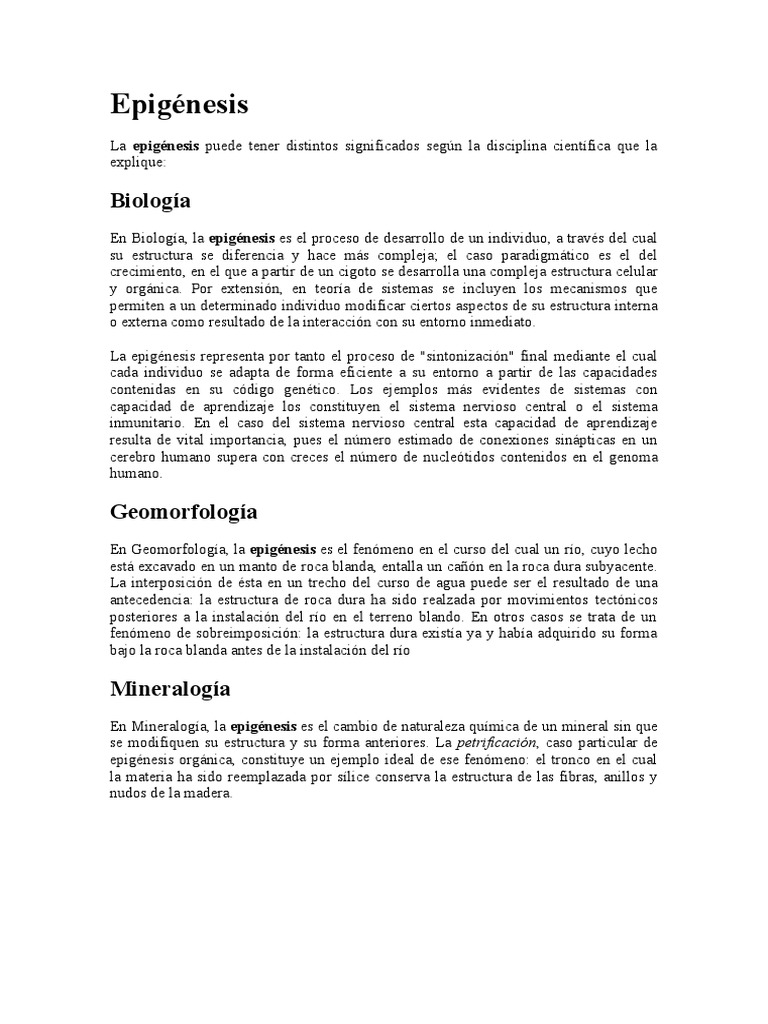 Epigénesis | PDF | Ciencias de la vida | Organismos