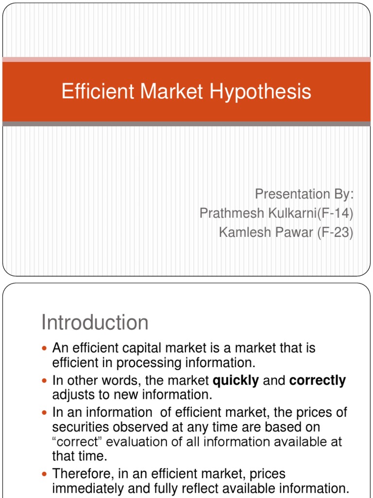 Efficientmarkethypothesis 111019030158 Phpapp01 PDF | PDF | Efficient ...