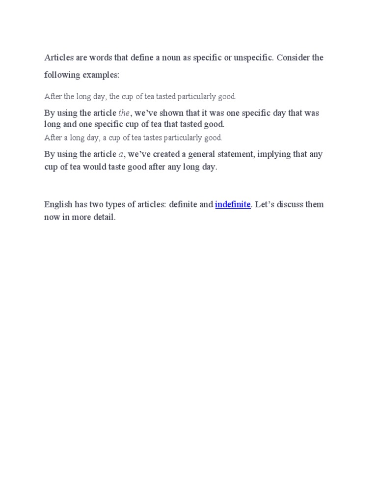 The Difference Between Definite and Indefinite Articles: How Articles ...