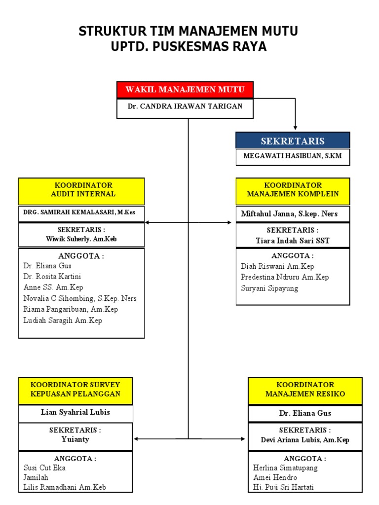 Struktur Tim Manajemen Mutu | PDF