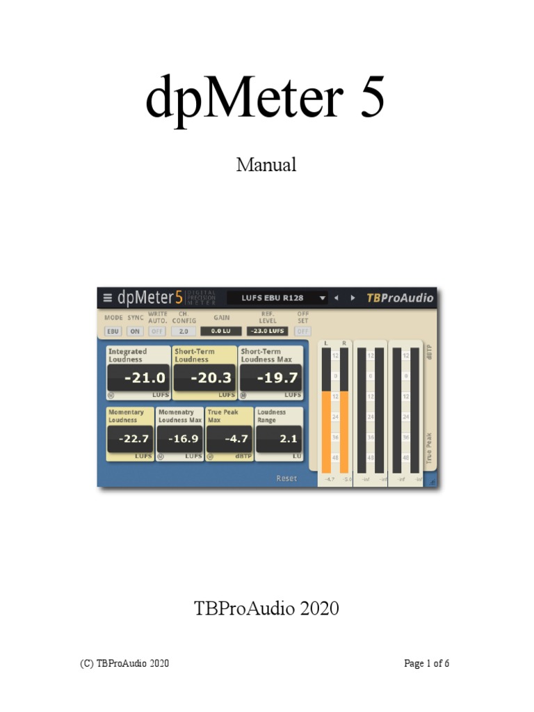 dpMeter 5 Manual | PDF | Root Mean Square | Computing