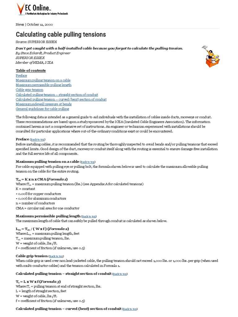 Calculating Cable Pulling Tensions | PDF | Mechanical Engineering ...