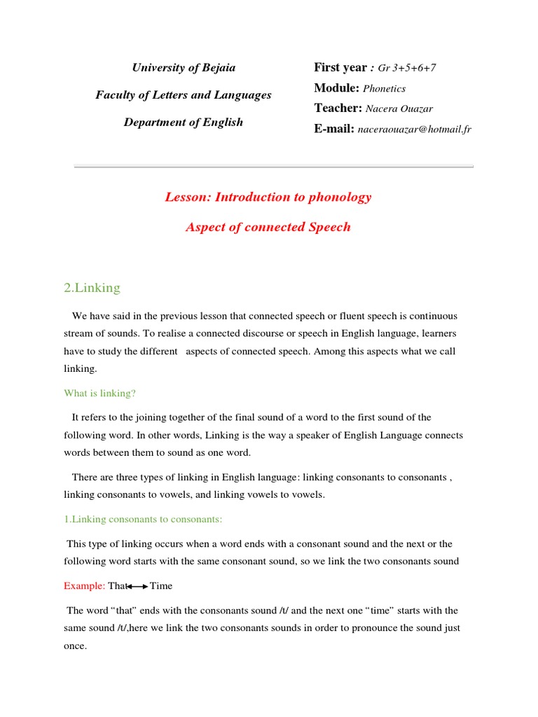 Phonetics - L1 G3+5+6+7 - Ms. Ouazar - Introduction To Phonology ...
