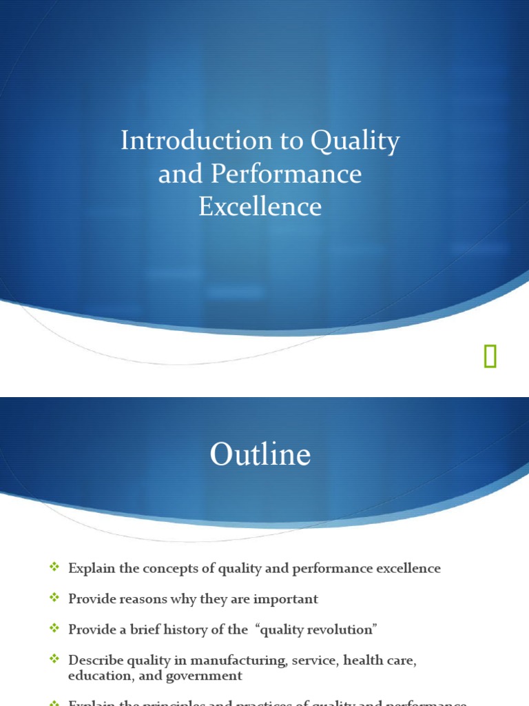 Quality and Performance Excellence 8E Chapter 1 | PDF | Goal | Leadership