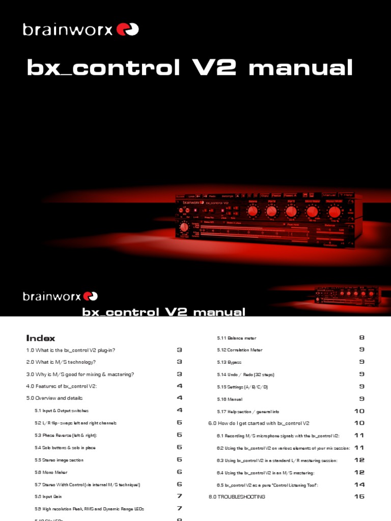 BX - Control V2 TDM & Native Manual | PDF | Microphone | Equalization ...