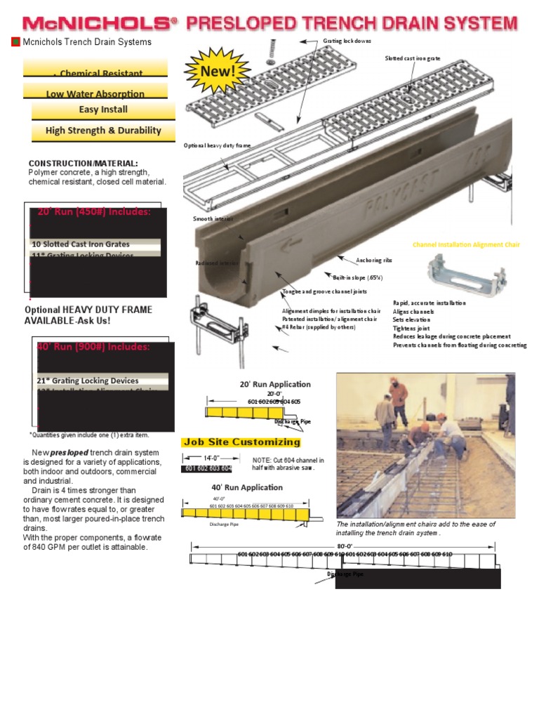 Mcnichols Trench Drain Systems Specs | PDF