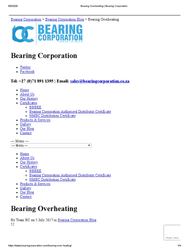 Bearing Overheating | PDF | Bearing (Mechanical) | Lubricant