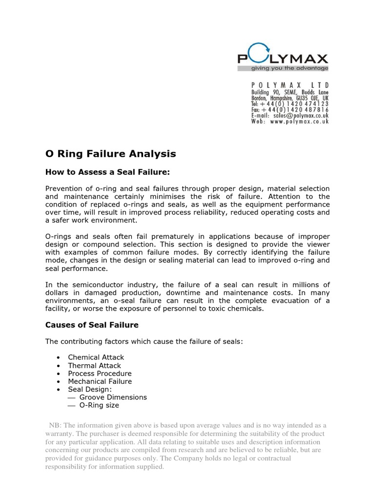 O Ring Failure Analysis | PDF | Physical Sciences | Building Engineering