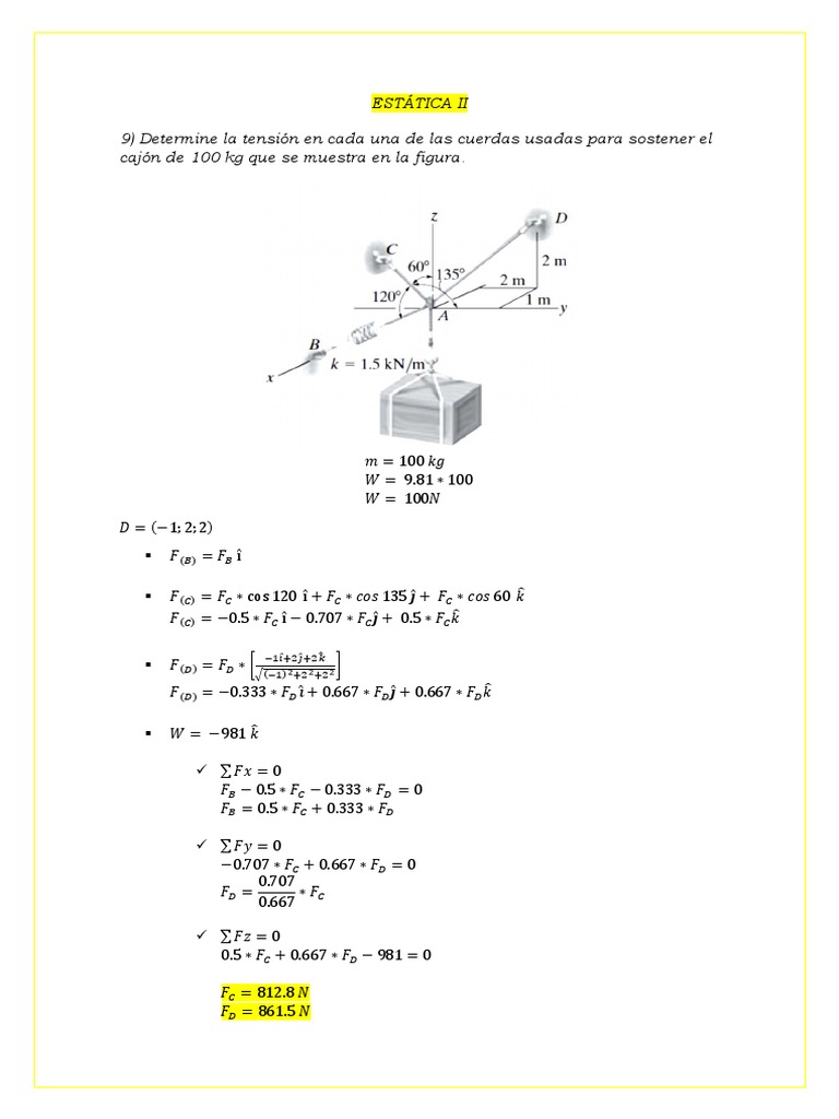 Problemas Resueltos - 2 - ESTÁTICA II | PDF