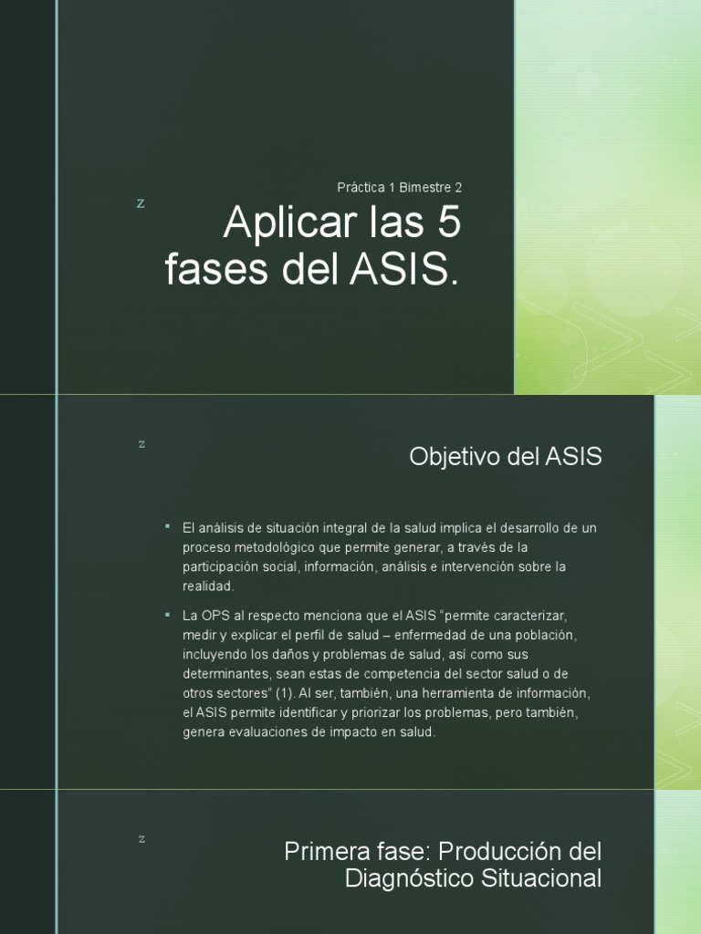 Aplicar Las 5 Fases Del ASIS | PDF | Bienestar | Medicina