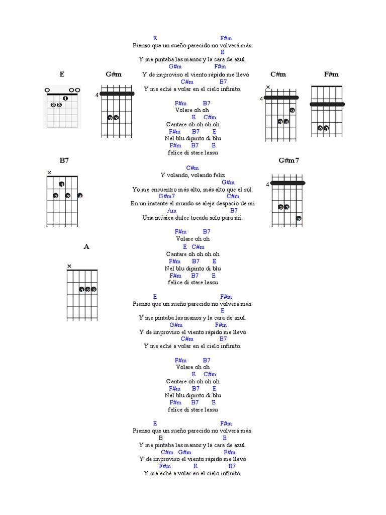 Volare Gipsy Kings | PDF | Canciones escritas | Entretenimiento (general)