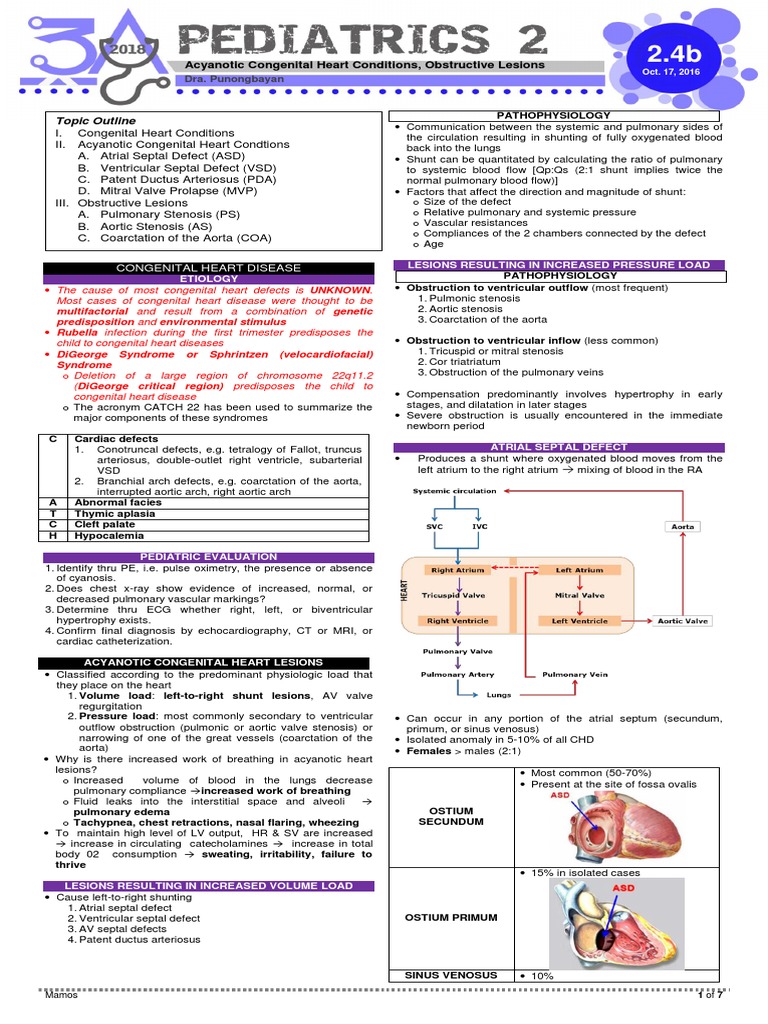 Obstructive Lesions | PDF | Congenital Heart Defect | Heart