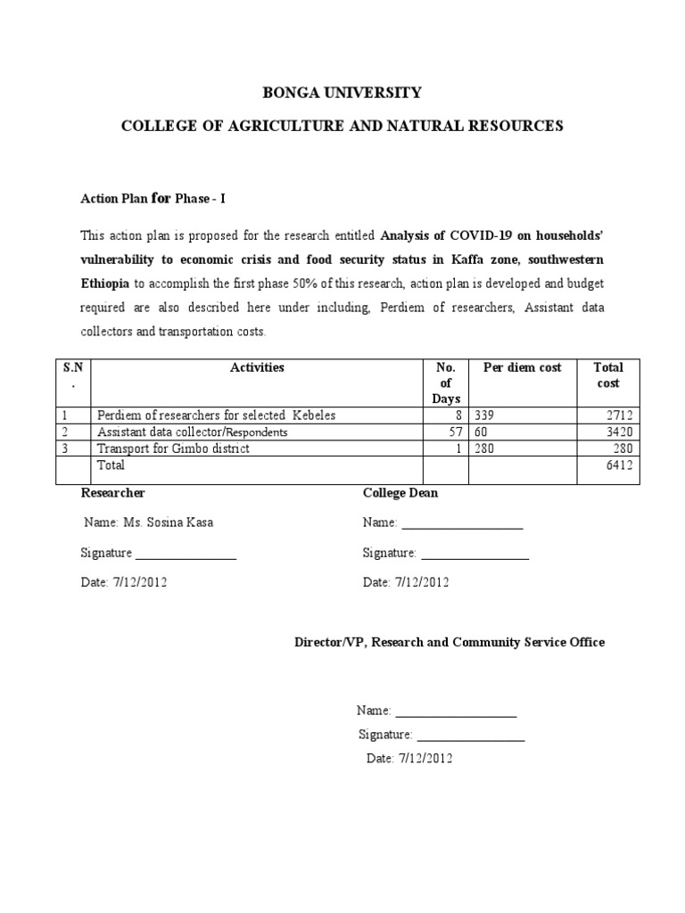 Bonga University College of Agriculture and Natural Resources | PDF ...