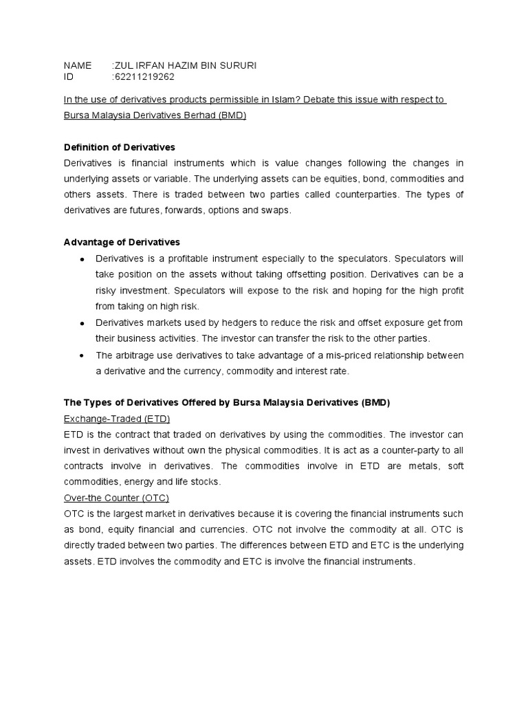 Derivatives Project Paper | PDF | Derivative (Finance) | Commodity Markets