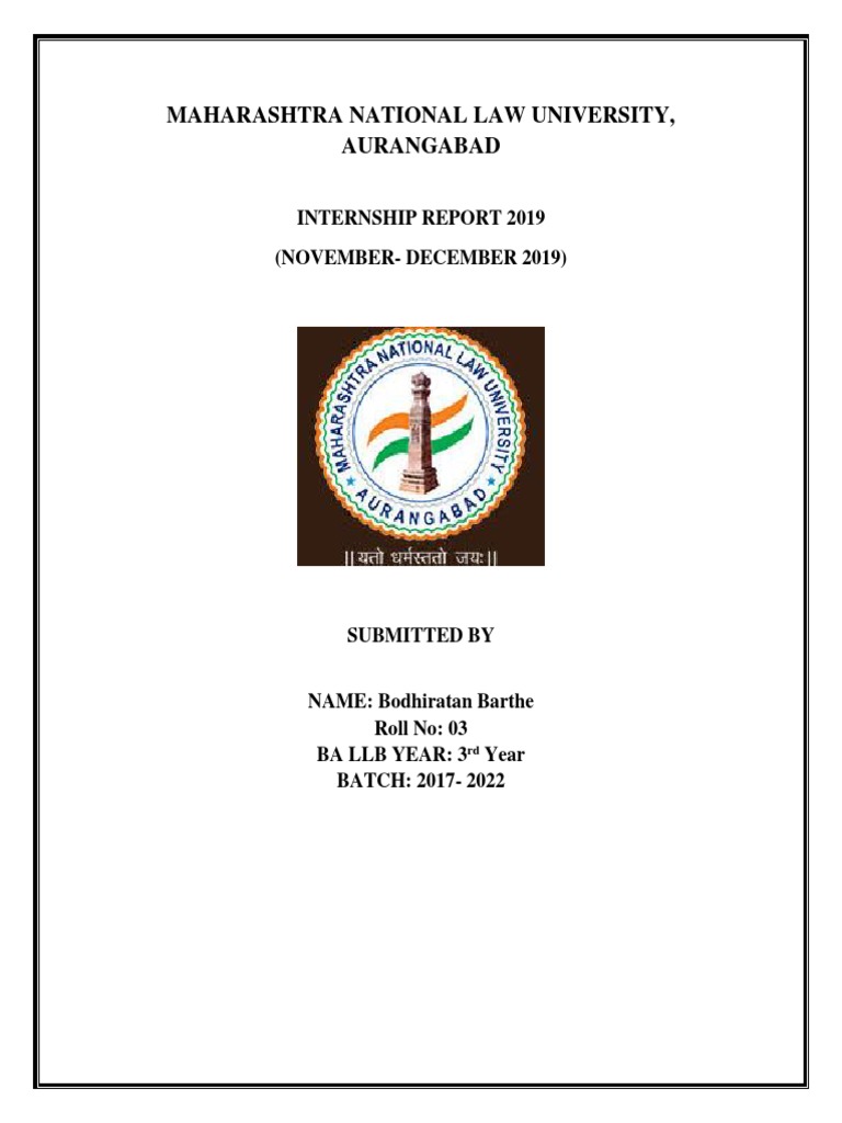 INTERNSHIP REPORT Bodhi PDF | Download Free PDF | Lawsuit | Judgment (Law)