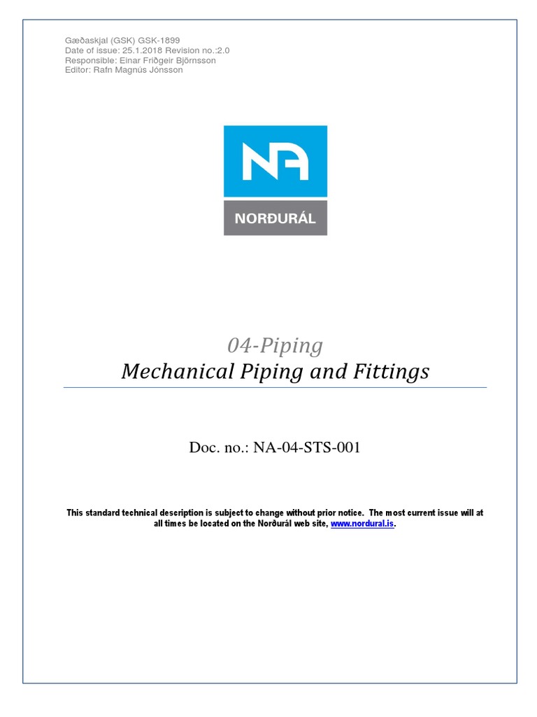 Mechanical Piping and Fittings | PDF | Pipe (Fluid Conveyance ...