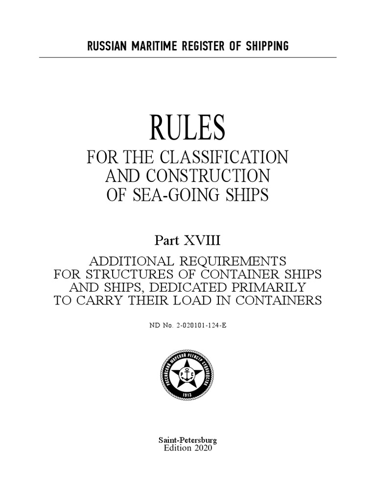 Rules for the Clаssification and Costruction of Sea-Going Ships Part ...