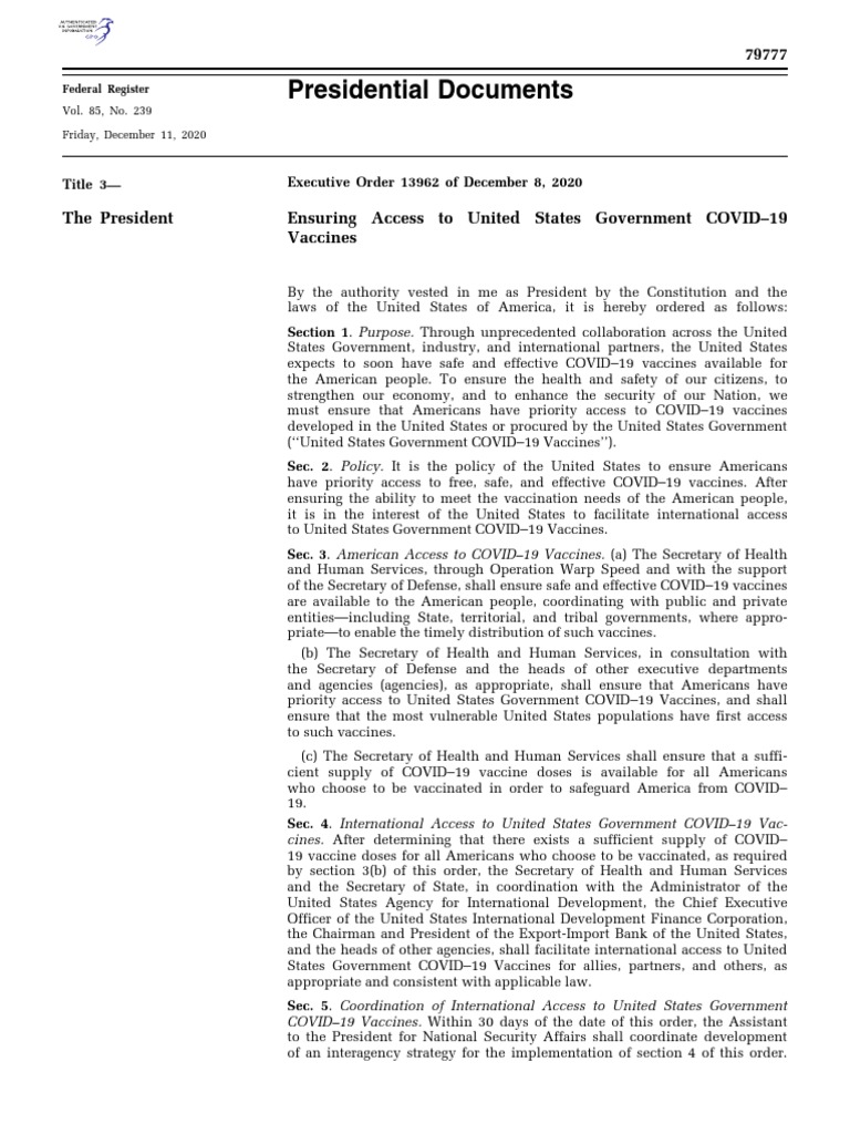 Executive Order | PDF | Federal Government Of The United States | U.S ...