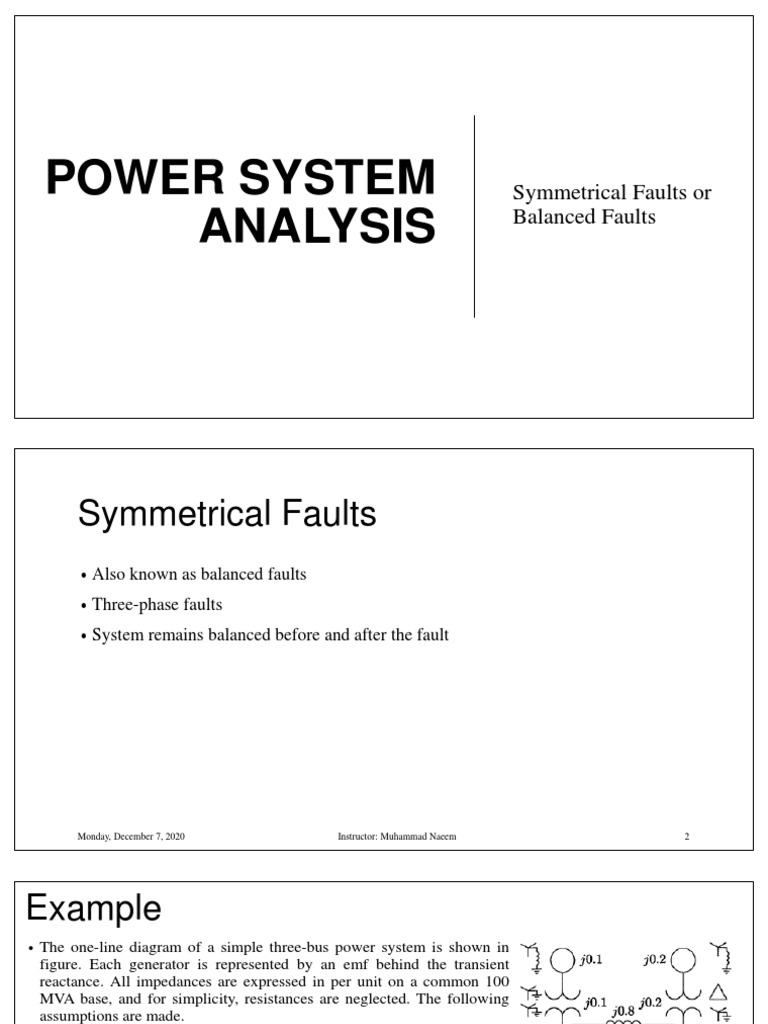 Power System Analysis: Symmetrical Faults or Balanced Faults | PDF